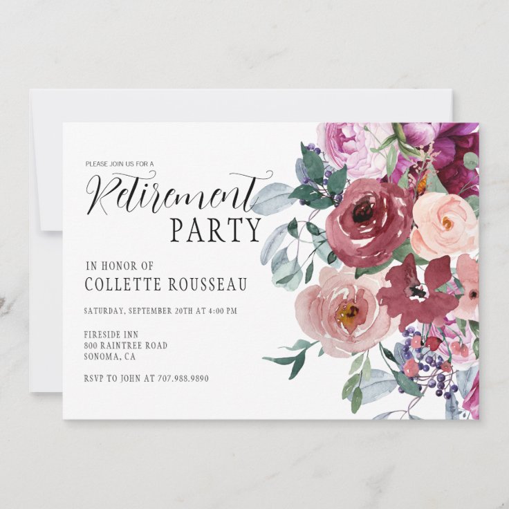 Elegant Chic Retirement Party Invitation | Zazzle