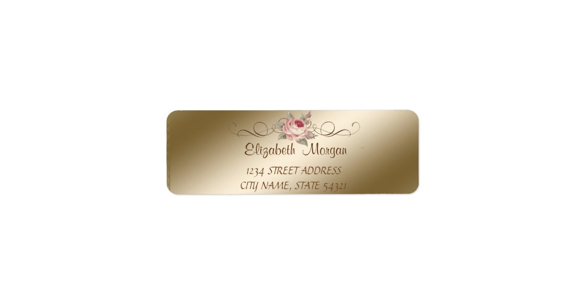 Elegant Chic Romantic, Rose Address Label | Zazzle