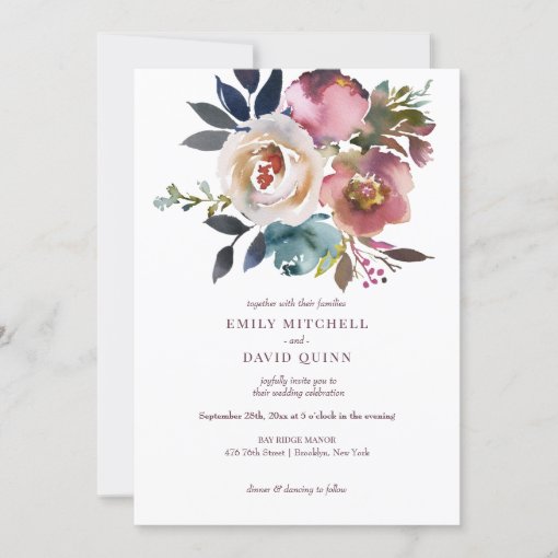 Elegant Chic Romantic Rose Wedding Invitation | Zazzle