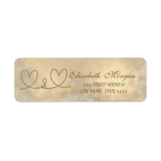 Elegant Chic Rope Hearts Address Label | Zazzle.com