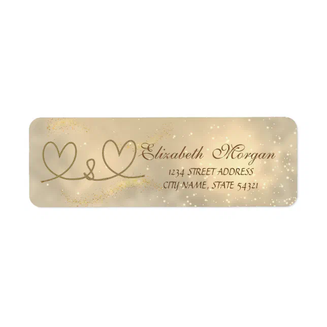 Elegant Chic Rope Hearts Address Label | Zazzle
