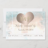 Elegant Chic Rose Gold Heart Wedding RSVP Card | Zazzle