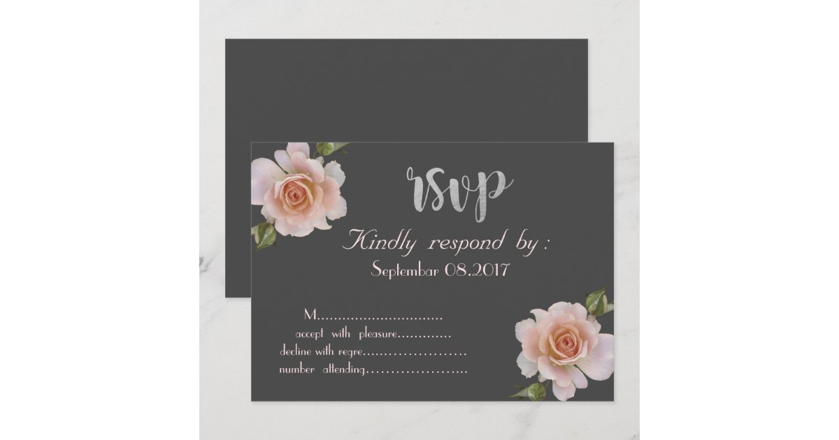 Elegant Chic Roses Floral RSVP Invitation | Zazzle