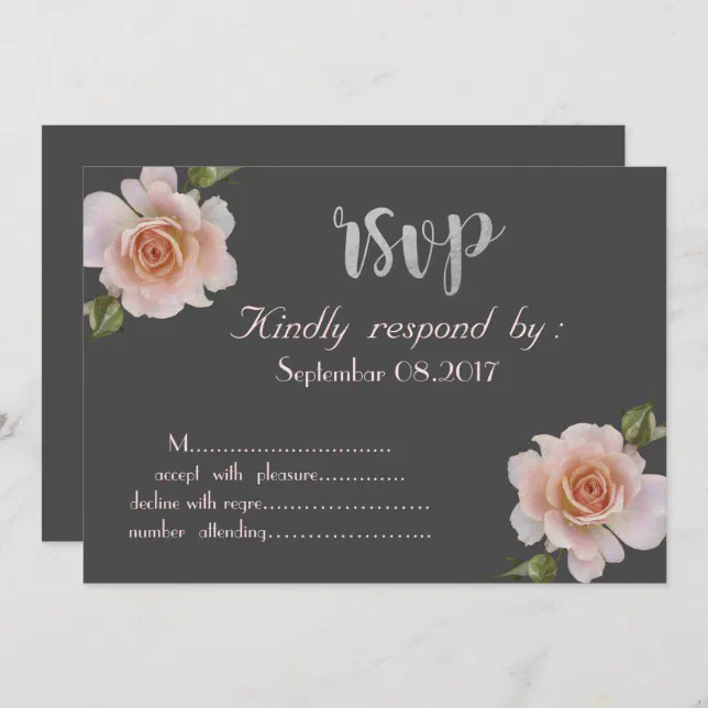 Elegant Chic Roses Floral RSVP Invitation | Zazzle