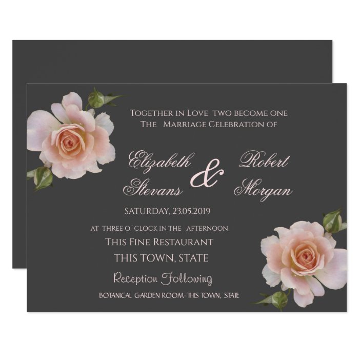 Elegant Chic Roses Wedding Floral Invitation | Zazzle.com