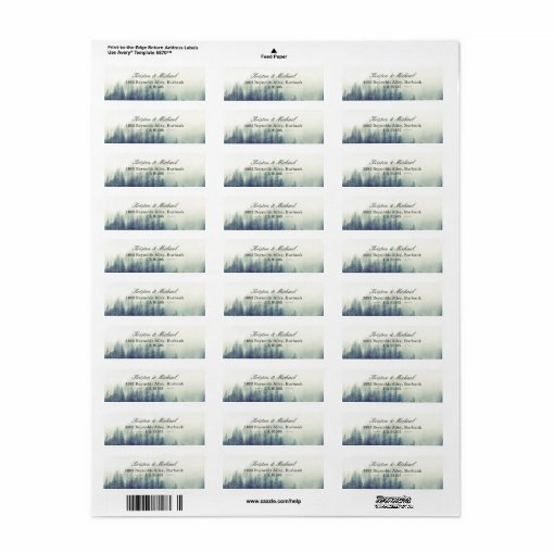 Elegant Chic Seasonal Pine Trees Forest Label | Zazzle