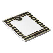 Elegant Chic Shiny Gold and Black Striped Notepad | Zazzle