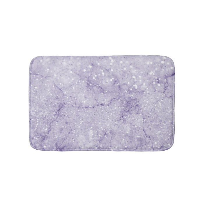 Elegant chic soft lavender purple glitter marble bath mat | Zazzle.com