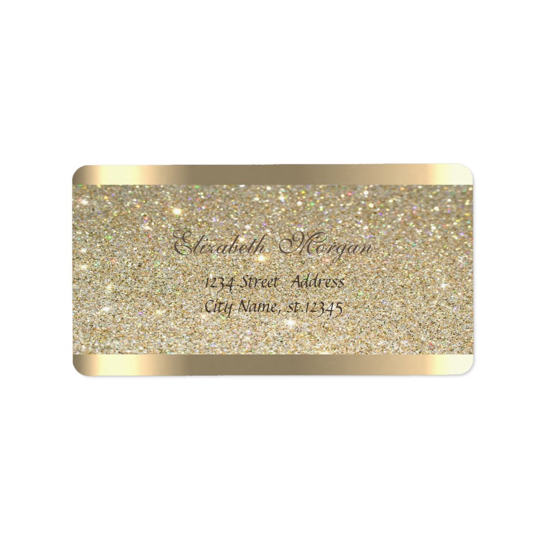Elegant Chic Sophisticated,Striped,Glittery Label | Zazzle