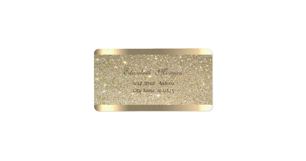 Elegant Chic Sophisticated,Striped,Glittery Label | Zazzle