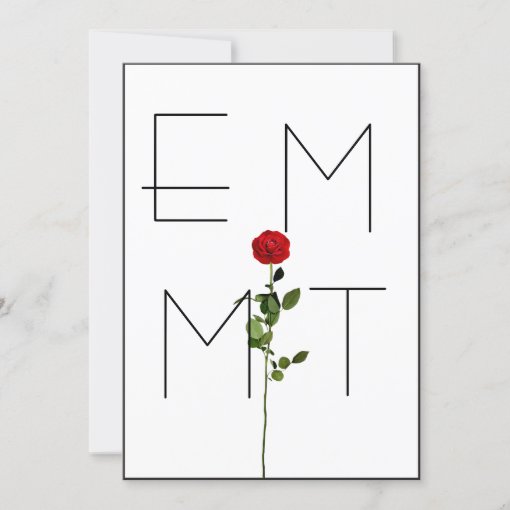 Elegant Chic Stem Rose Monogram Wedding Invitation | Zazzle