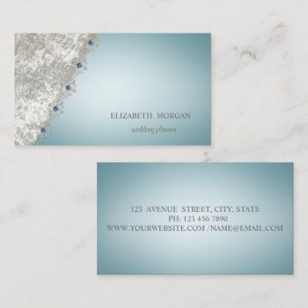 Elegant Chic Stylish,Blue Business Card | Zazzle