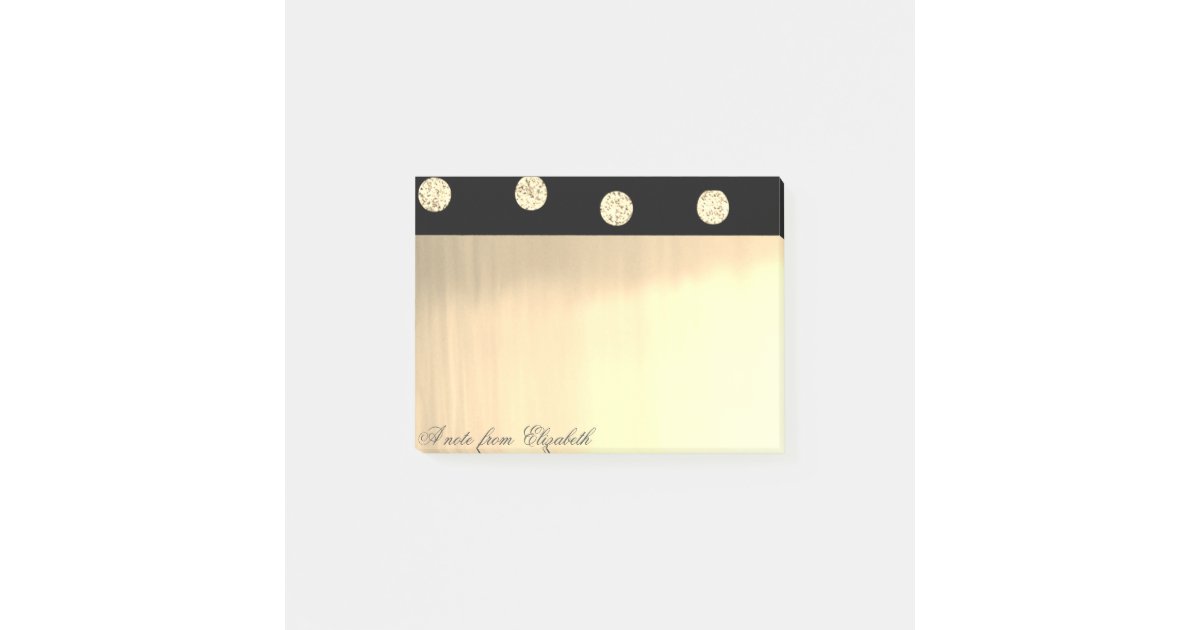 Elegant Chic Stylish Gold Glitter Dots Post-it Notes | Zazzle