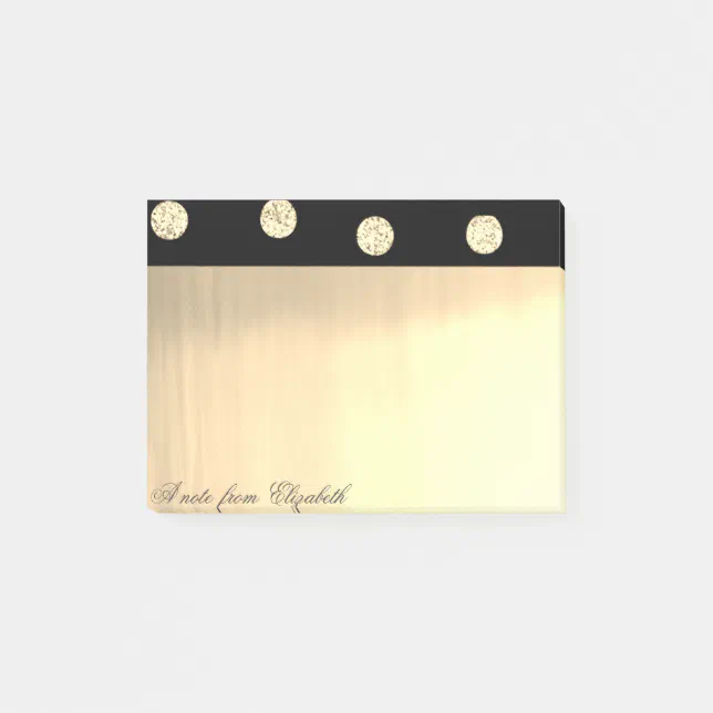 Elegant Chic Stylish Gold Glitter Dots Post-it Notes | Zazzle