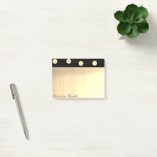 Elegant Chic Stylish Gold Glitter Dots Post-it Notes | Zazzle