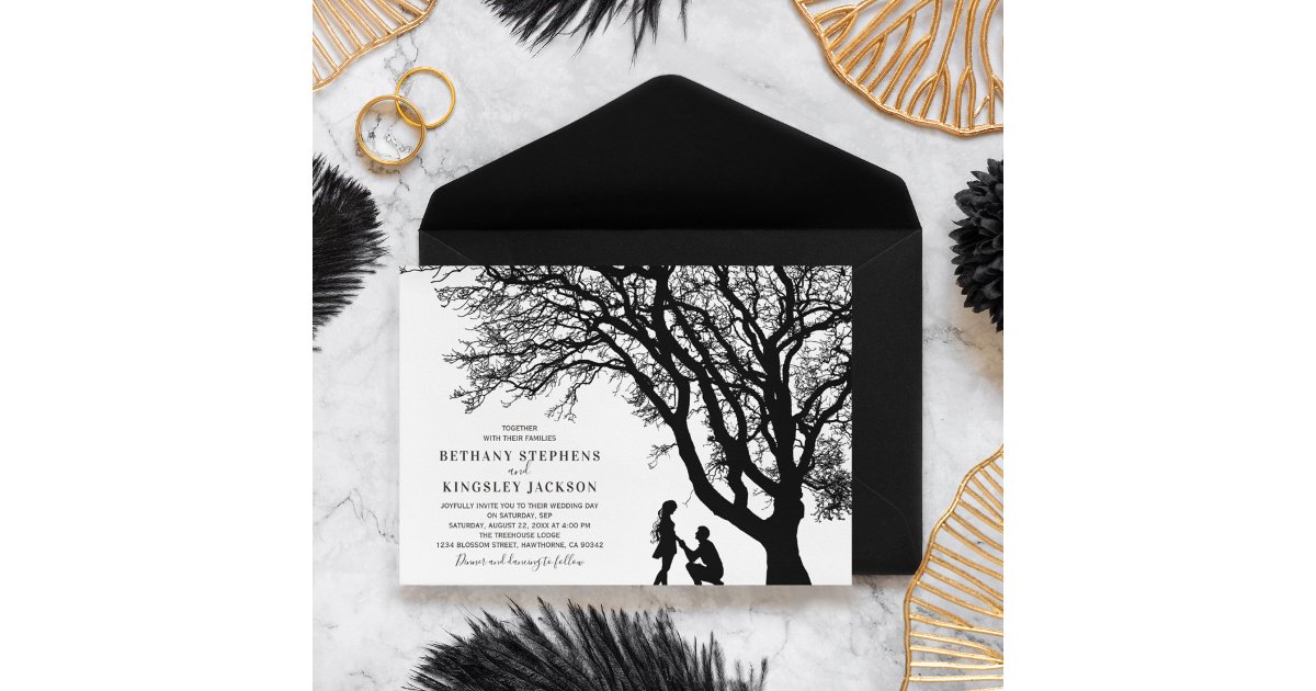 Elegant Chic Tree Wedding Invitation | Zazzle