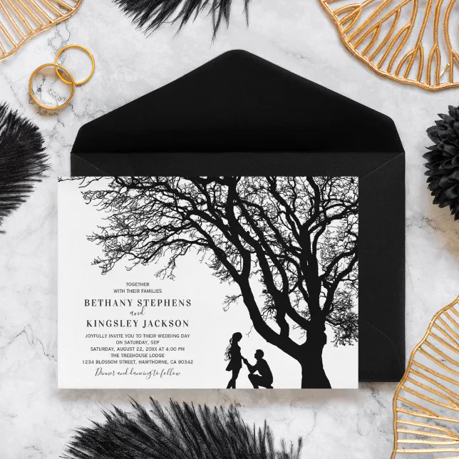 Elegant Chic Tree Wedding Invitation | Zazzle