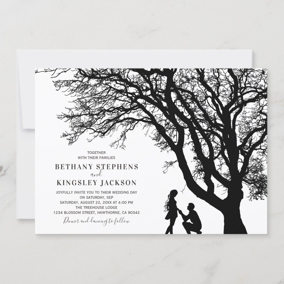 Elegant Chic Tree Wedding Invitation | Zazzle