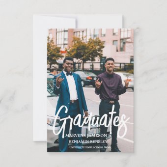 Elegant Chic Twin Double Graduation Party Invitation | Zazzle