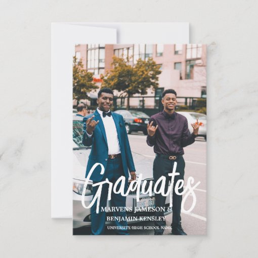 Elegant Chic Twin Double Graduation Party Invitation | Zazzle