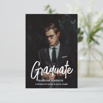 Elegant Chic Typography Graduation Party Invitation | Zazzle