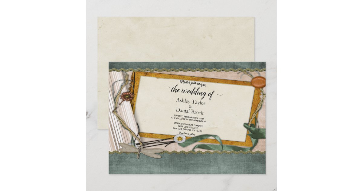 Elegant Chic Vintage Retro Classy Modern Wedding Invitation | Zazzle