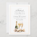 Elegant Chic Watercolor Champagne Bow Wedding Invitation | Zazzle