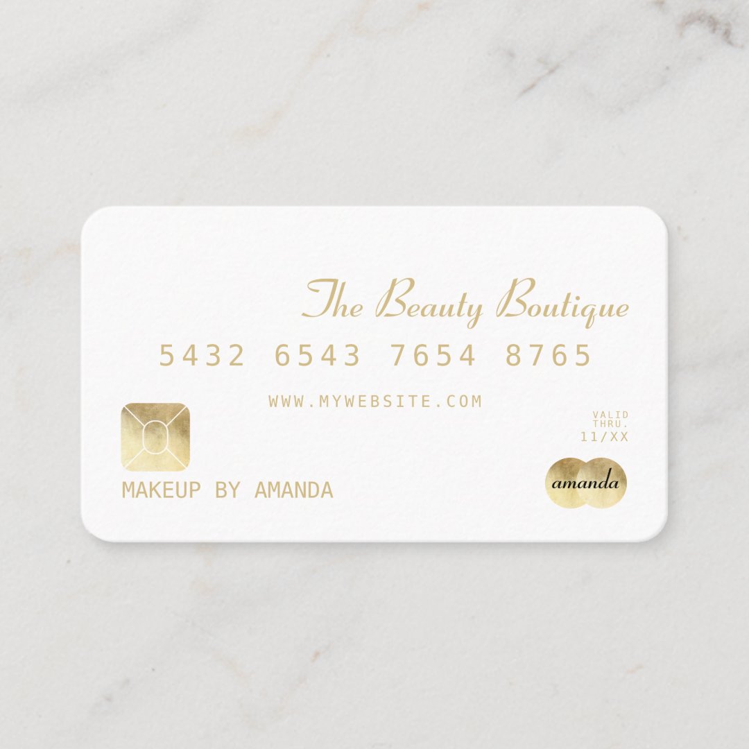 Elegant Chic White Gold Luxury Credit Card | Zazzle