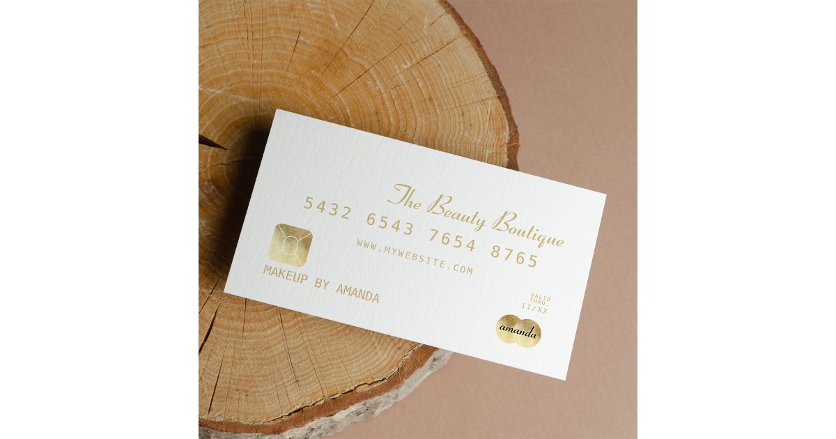Elegant Chic White Gold Luxury Credit Card | Zazzle