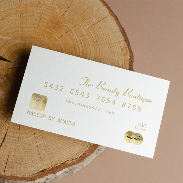 Elegant Chic White Gold Luxury Credit Card | Zazzle