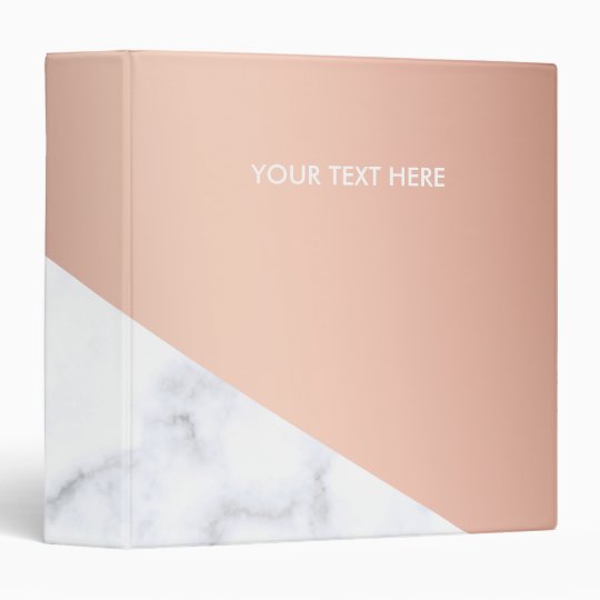 Elegant chick geometric white marble rose gold binder | Zazzle.com