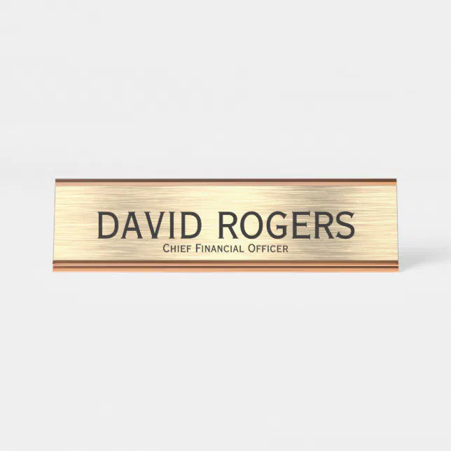 Elegant Chief Financial Officer Desk Name Plate | Zazzle