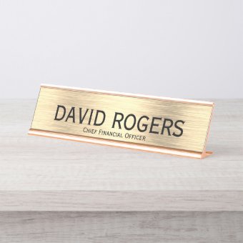 Elegant Chief Financial Officer Desk Name Plate | Zazzle