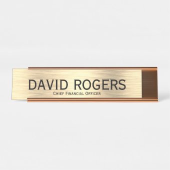 Elegant Chief Financial Officer Desk Name Plate | Zazzle