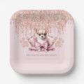 Elegant Chihuahua with Glitter Birthday Party Paper Plates | Zazzle