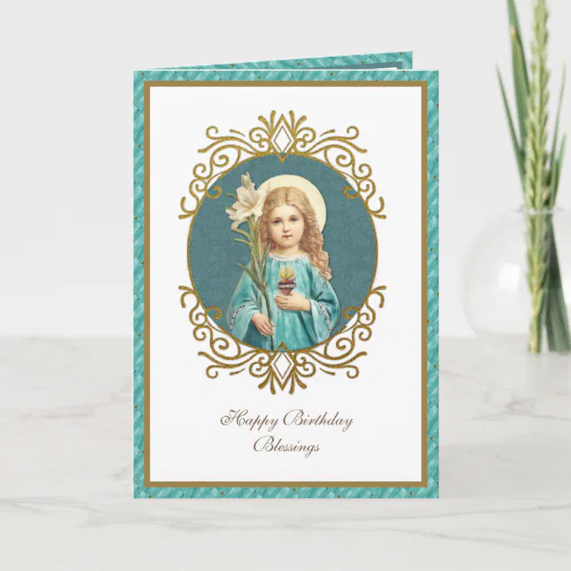 Elegant Child Virgin Mary Vintage Religious Card | Zazzle