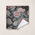 Elegant Chinoiserie Grey and Raspberry Florals Bath Towel Set | Zazzle