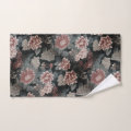 Elegant Chinoiserie Grey and Raspberry Florals Bath Towel Set | Zazzle