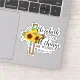 Elegant Christian Bible Verse Sunflowers Cross Sticker | Zazzle