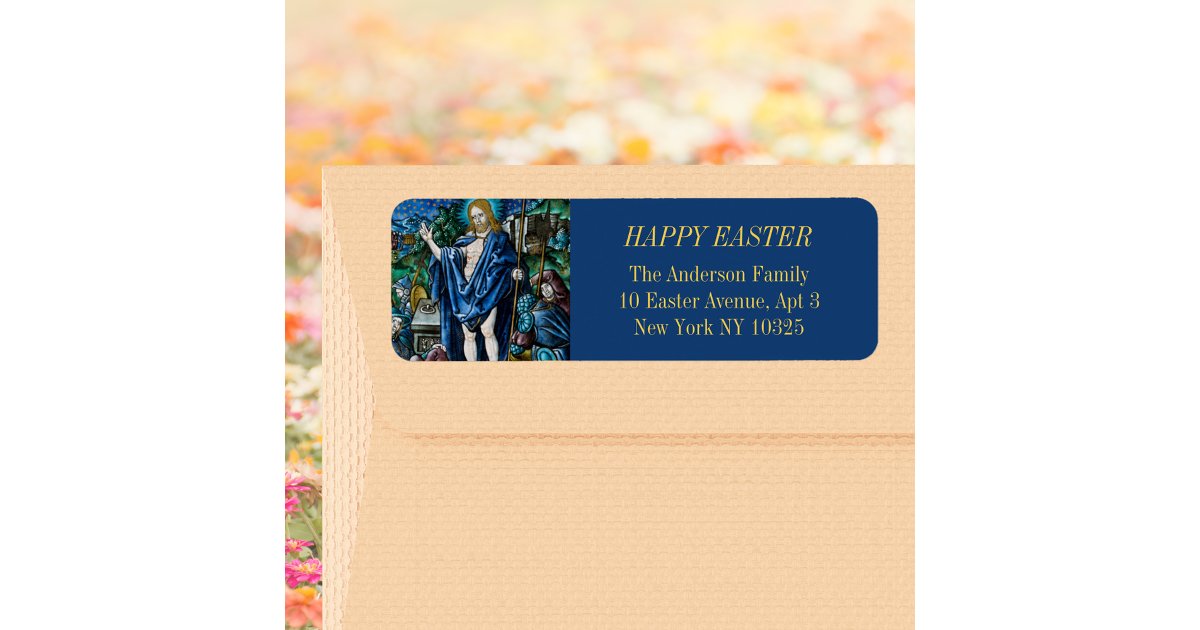 Elegant Christian Catholic Resurrection Joy Easter Label | Zazzle