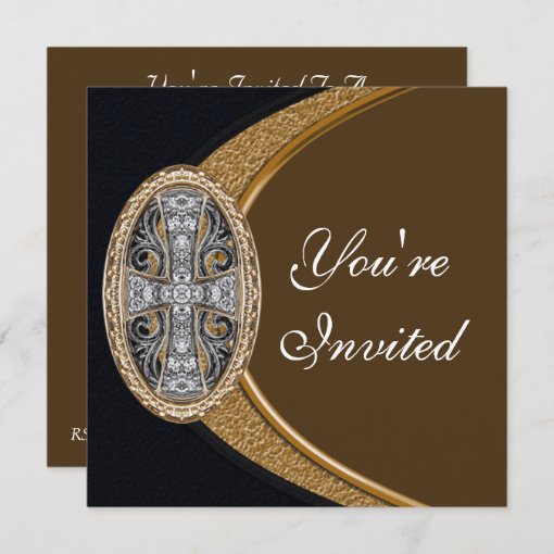 Elegant Christian Cross Party Invitation | Zazzle