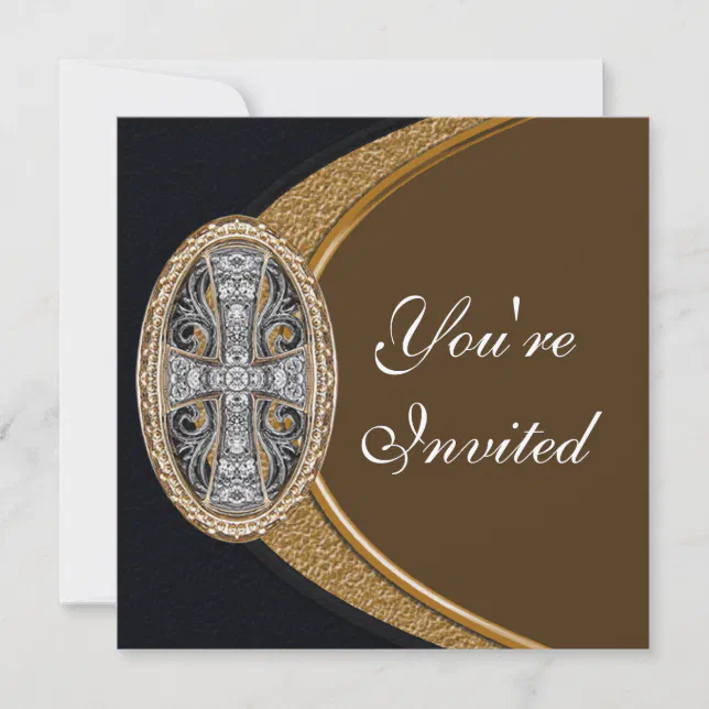 Elegant Christian Cross Party Invitation | Zazzle