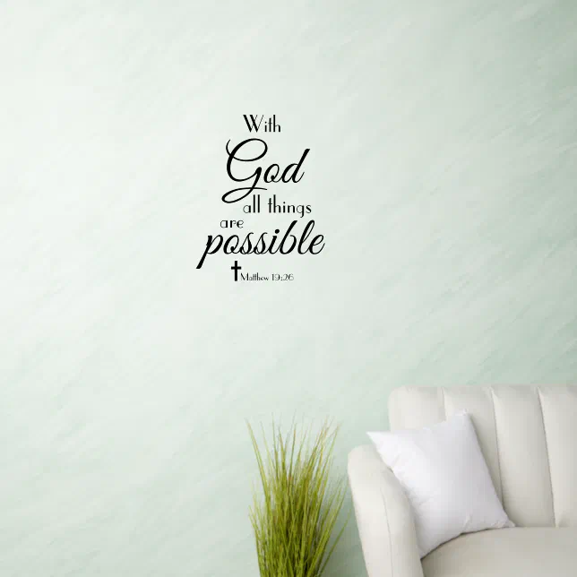 Elegant Christian Matthew Bible Verse Wall Decal | Zazzle