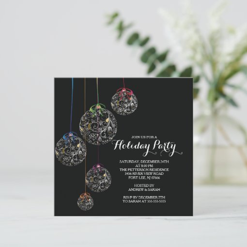 Elegant Christmas Ball Holiday Party Invitation | Zazzle