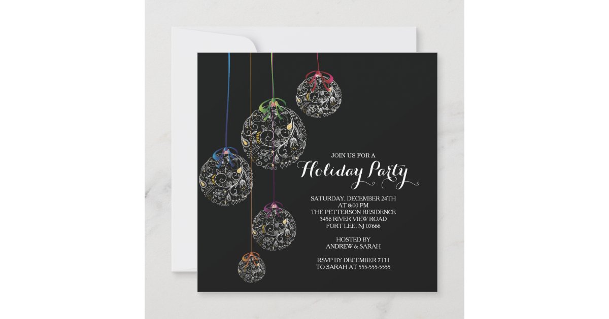 Elegant Christmas Ball Holiday Party Invitation | Zazzle