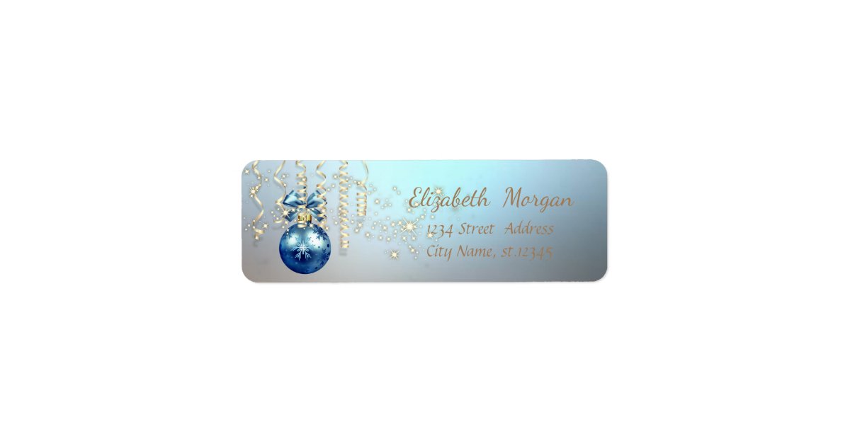 Elegant Christmas Ball ,Sparkle,Blue Label | Zazzle