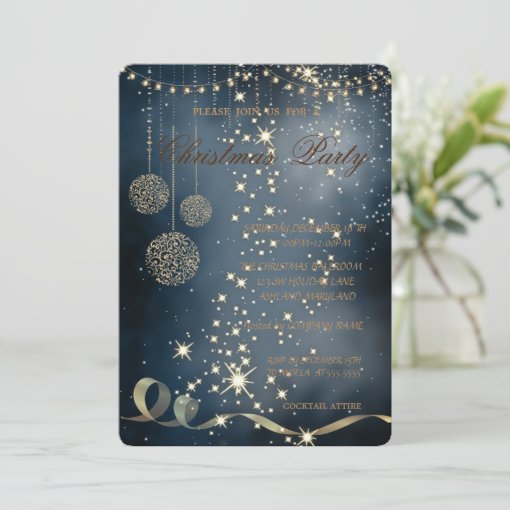Elegant Christmas Balls,Christmas Party Invitation | Zazzle