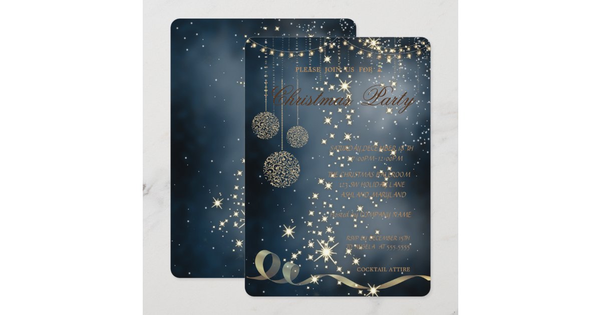 Elegant Christmas Balls,Christmas Party Invitation | Zazzle