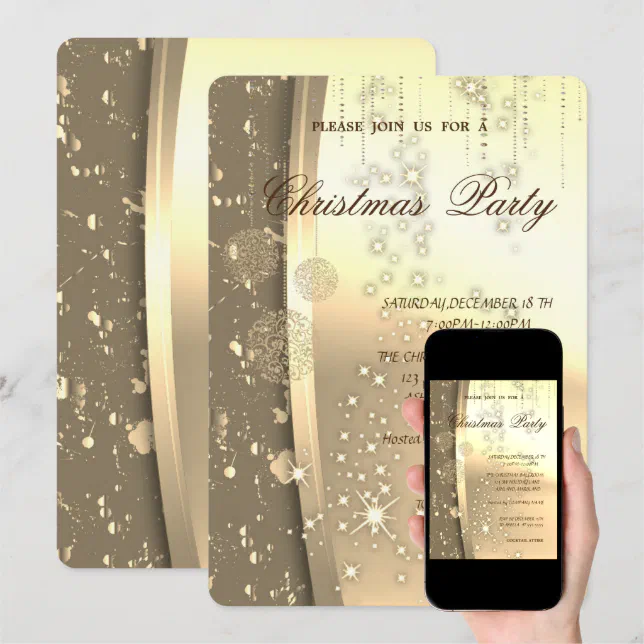 Elegant Christmas Balls,Christmas Party Invitation | Zazzle