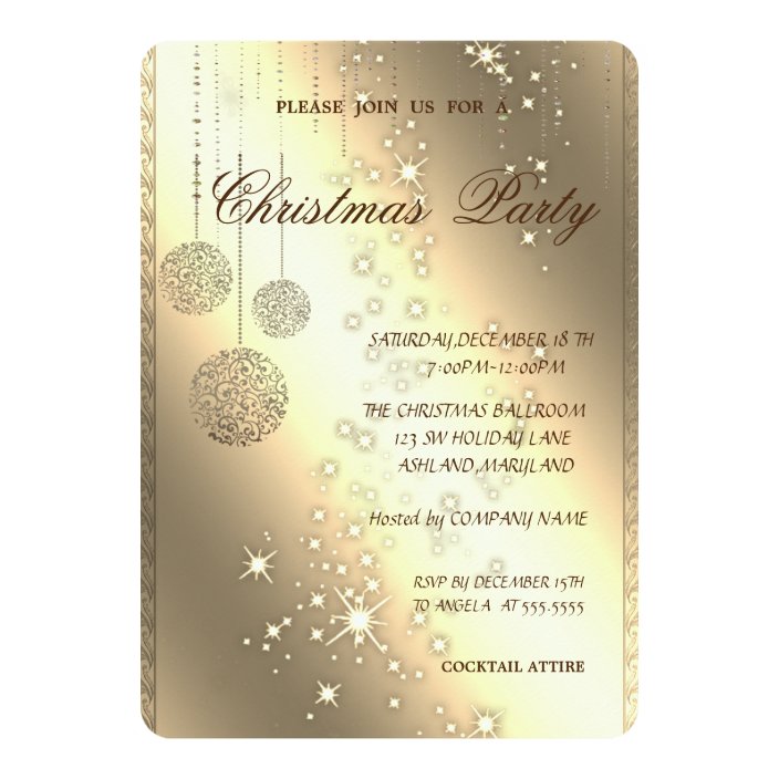 Elegant Christmas Balls,Christmas Party Invitation | Zazzle.com
